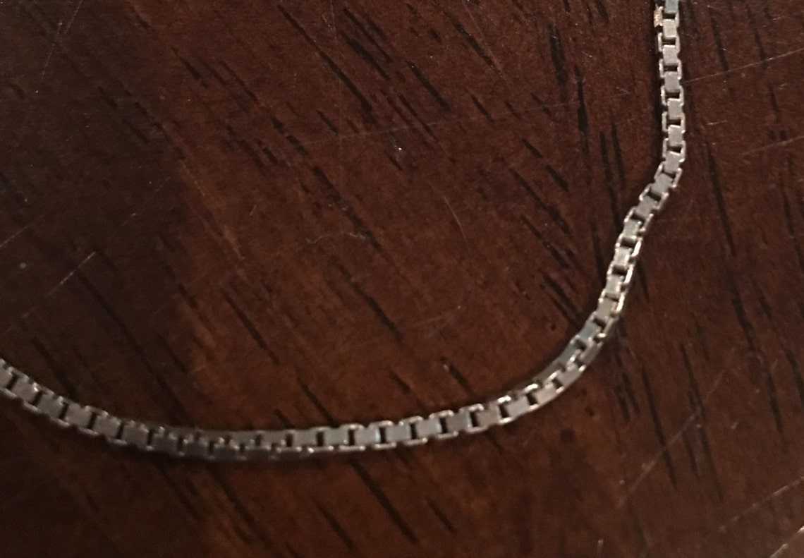 Sterling Silver Box Link Chain Necklace - Etsy