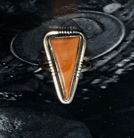 sterling ring shell Navajo - Gem