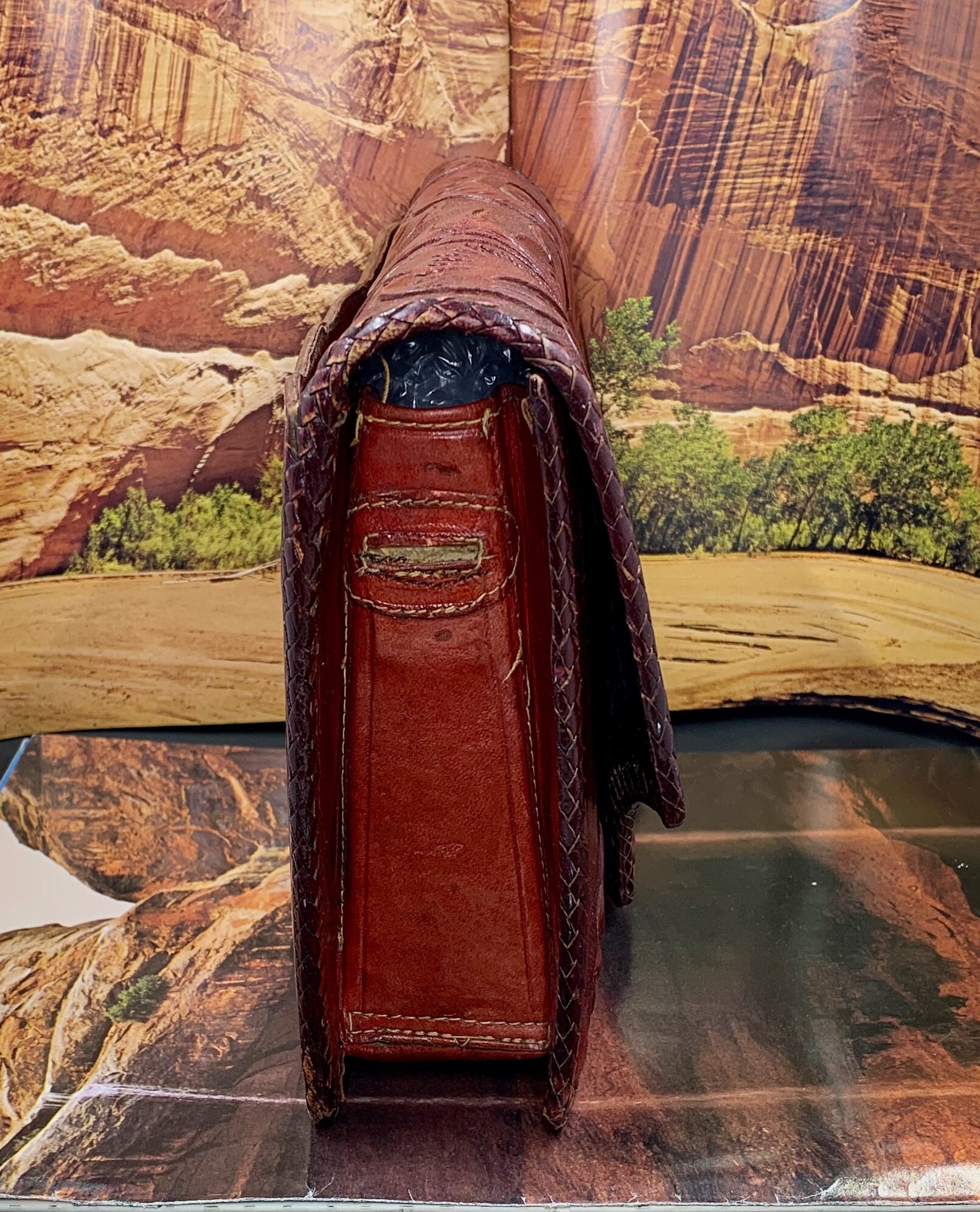 Vintage Western Red Hand Tooled Leather Handbag/clutch Purse - Etsy