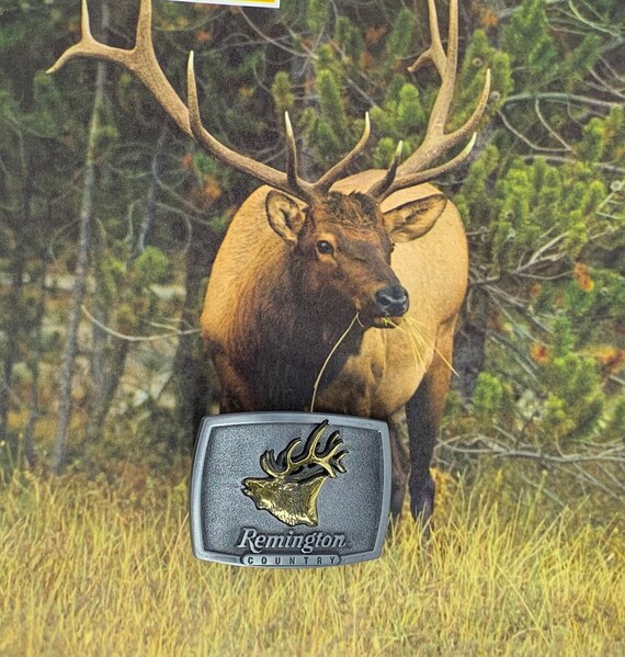 Vintage Remington "Bugling Elk"Belt Buckle - Gem