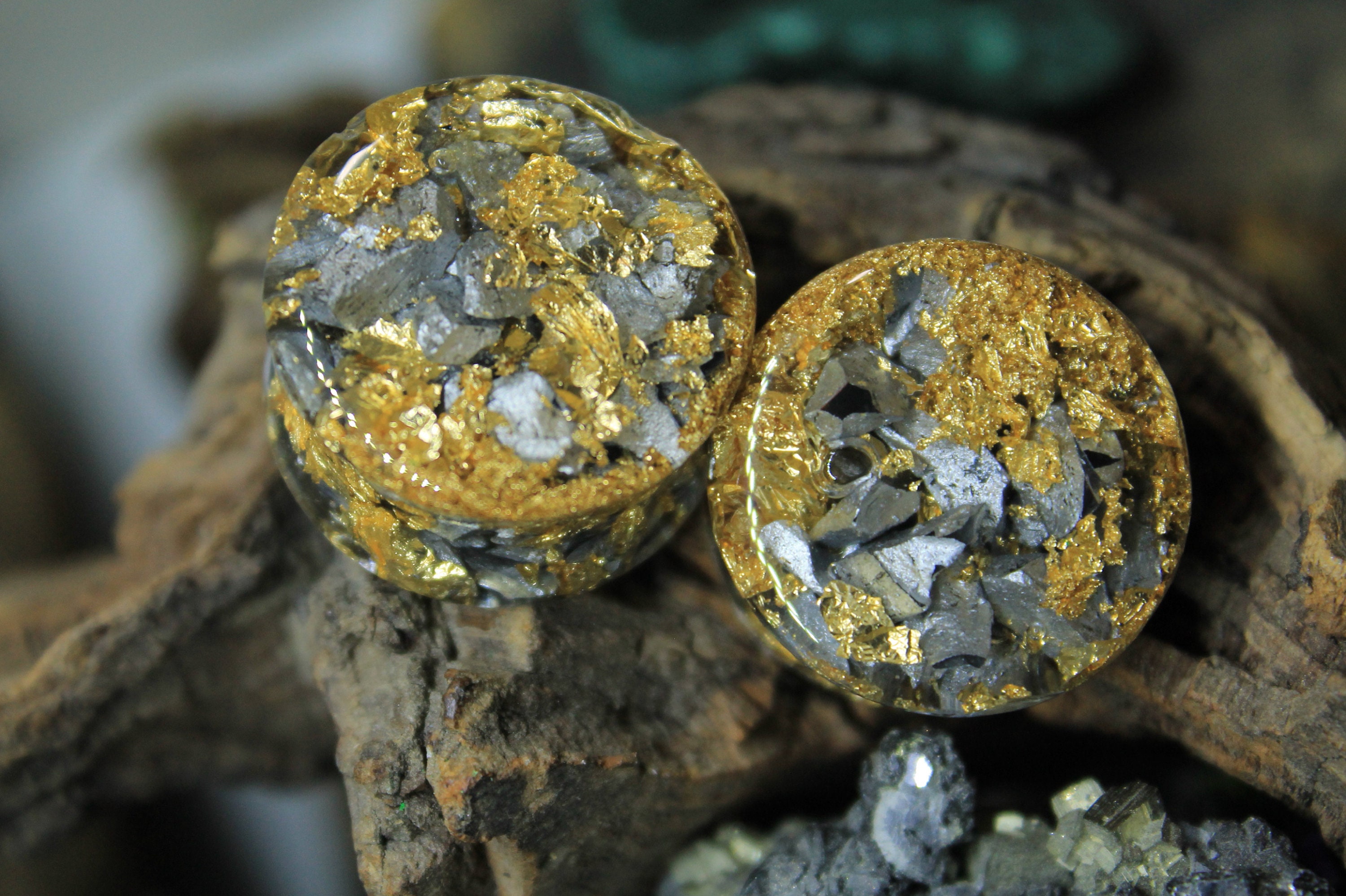 Silver Gold Plugs Goth Gauges Silver Plugs Gold Wedding Gauges - Etsy