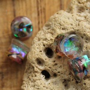 Watermelon Tourmaline Plugs 00 Gauge Earrings Rainbow Plug Iridescent ...