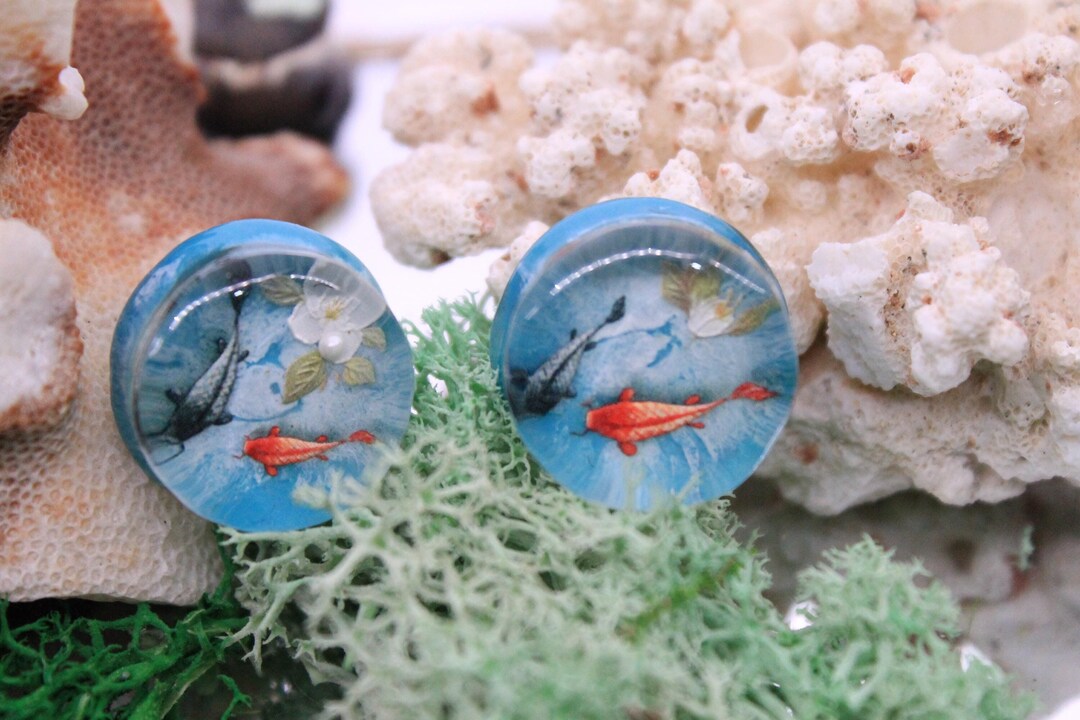 Koi Fish Plugs: Yin Yang Ocean Gauges (20 Mm) - Etsy UK