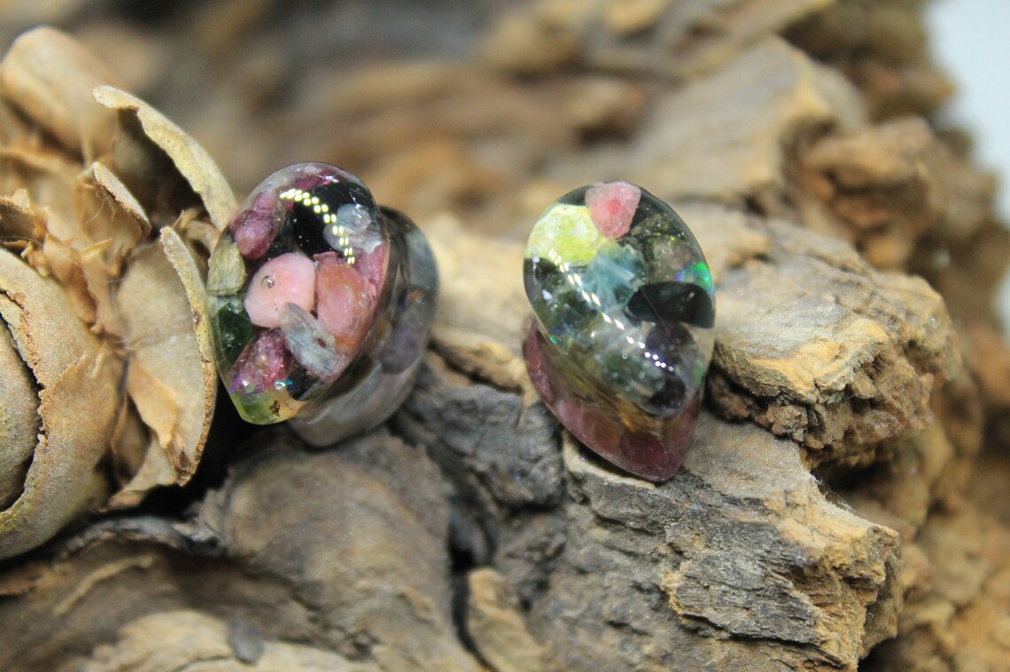 Watermelon Tourmaline Plugs Teardrop Tourmaline Plugs Drop | Etsy