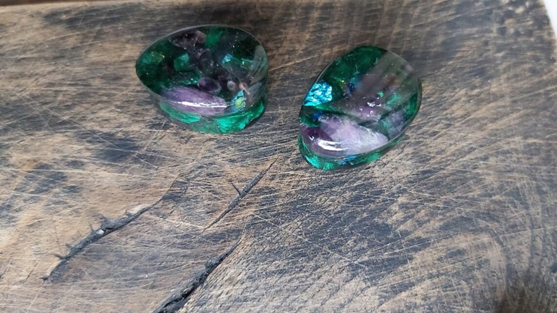 Teardrop Amethyst Plugs Drop Shaped Plug Double Flare - Etsy