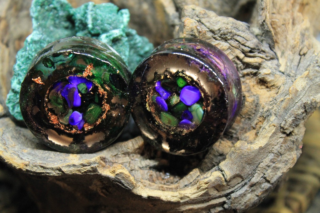 Nebula Plugs Galaxy Gauges Green Stone Plugs Rainbow Plugs Iridescent ...