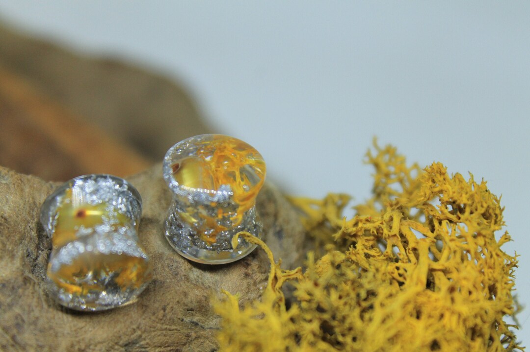 Yellow Plug and Tunnel Gemstone Plug 2g 00g Tunnel 1 Inch Plug Large ...