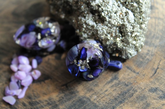 Purple Stone Gauge Purple Plug and Tunnel Pyrite Gauge Bridal - Etsy