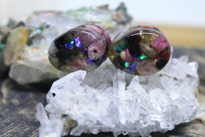 Watermelon Tourmaline Plugs Teardrop Tourmaline Plugs Drop | Etsy