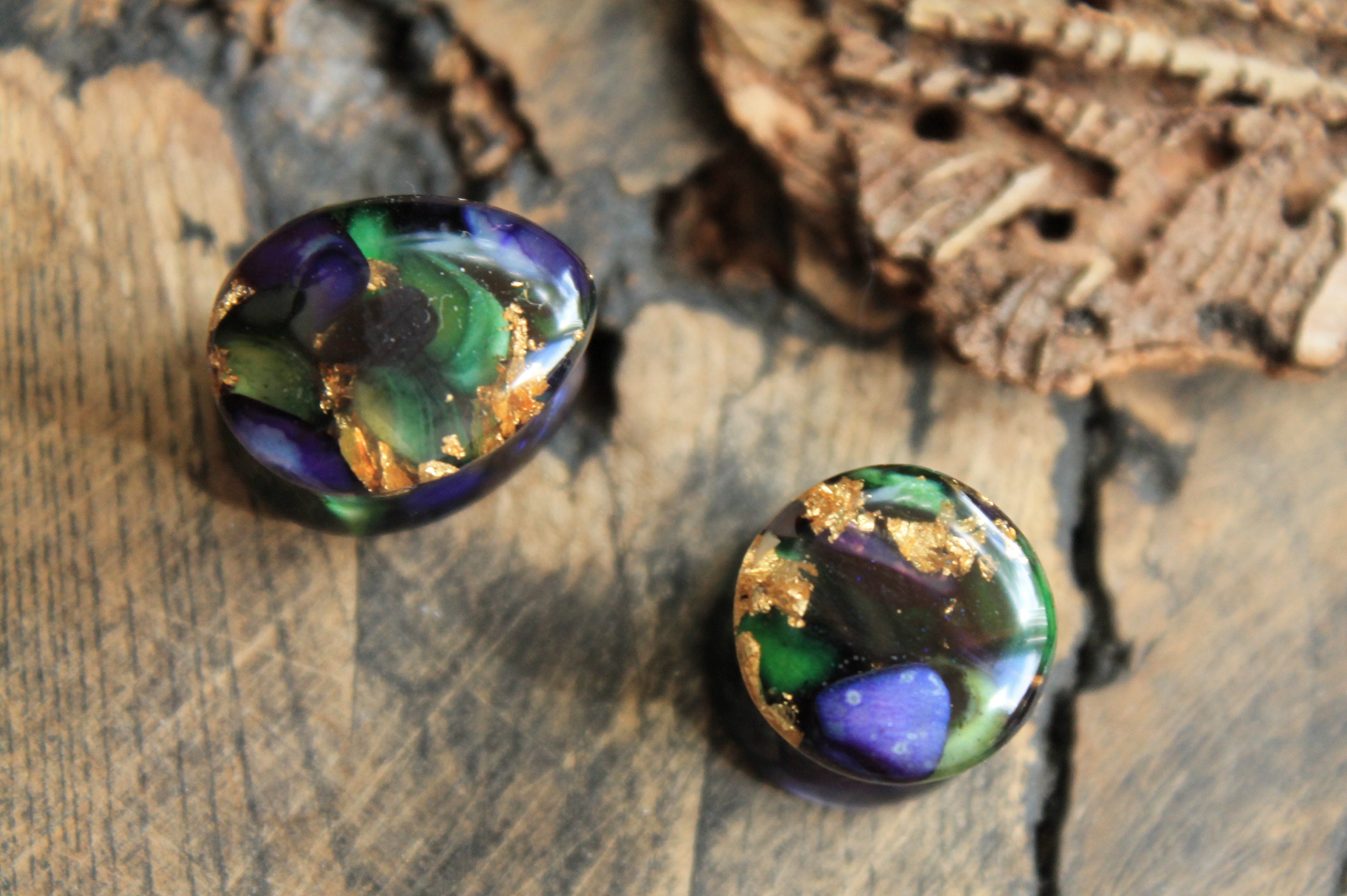 Teardrop Plug Green Gauge 00 Plugs Earrings Purple Plug 2g 0g | Etsy