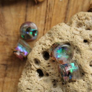 Watermelon Tourmaline Plugs 00 Gauge Earrings Rainbow Plug Iridescent ...