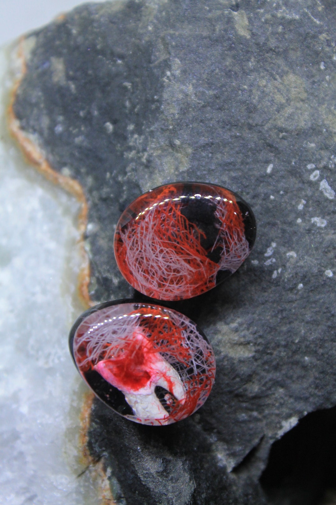 Bloody Ear Plugs Horror Teardrop Gauge Real Teeth Plugs Obsidian Teeth ...