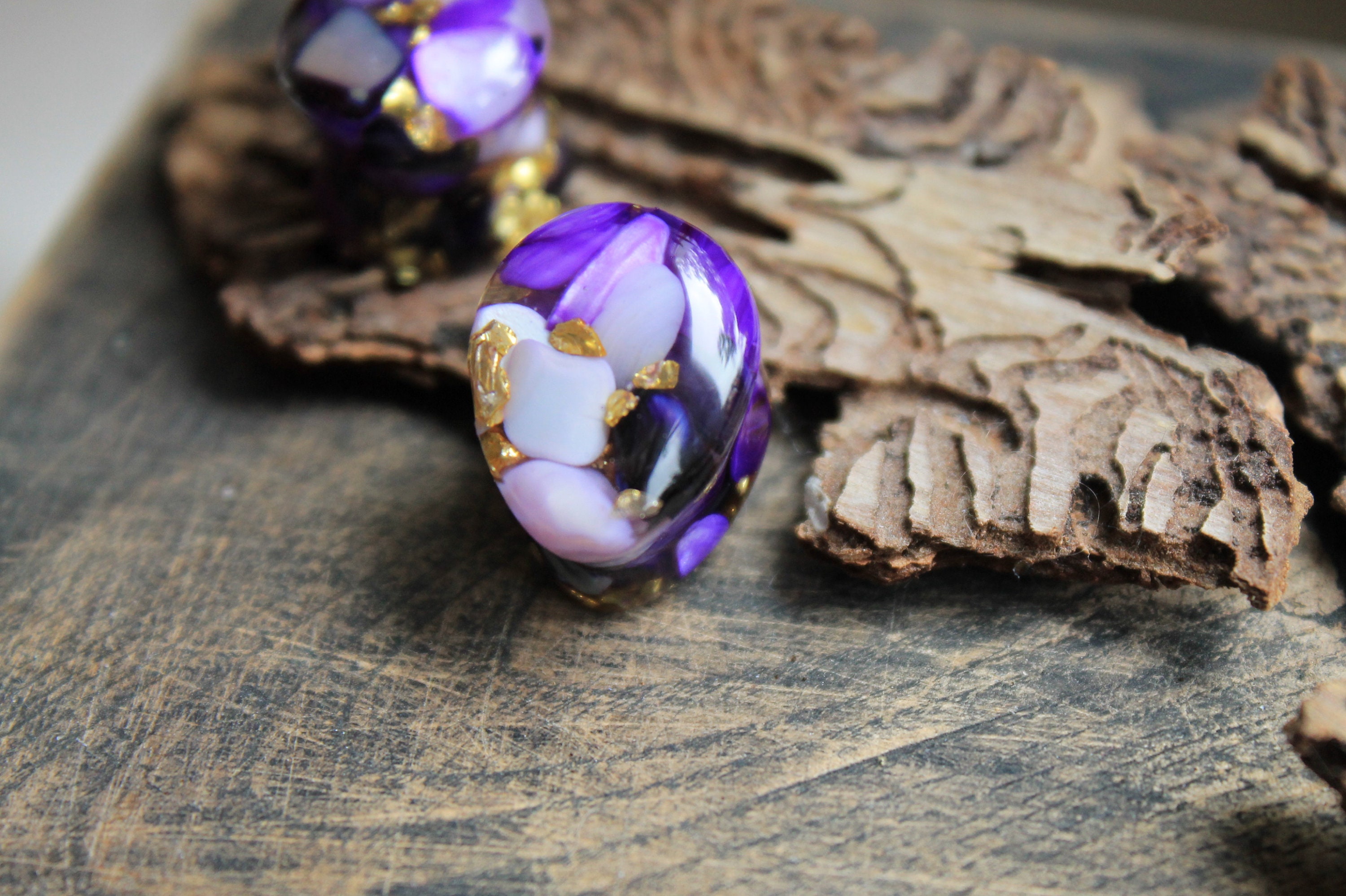Teardrop Purple Plug and Tunnel Drop Shaped Plug Gold Gauges - Etsy UK