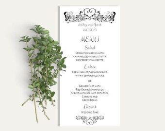 Victorian menu | Etsy