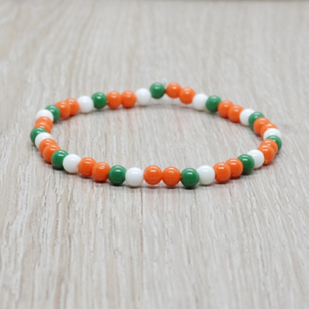 Flag Bead Bracelet, Elastic Beaded Bracelet, Cyprus Bracelet, Cypriot ...