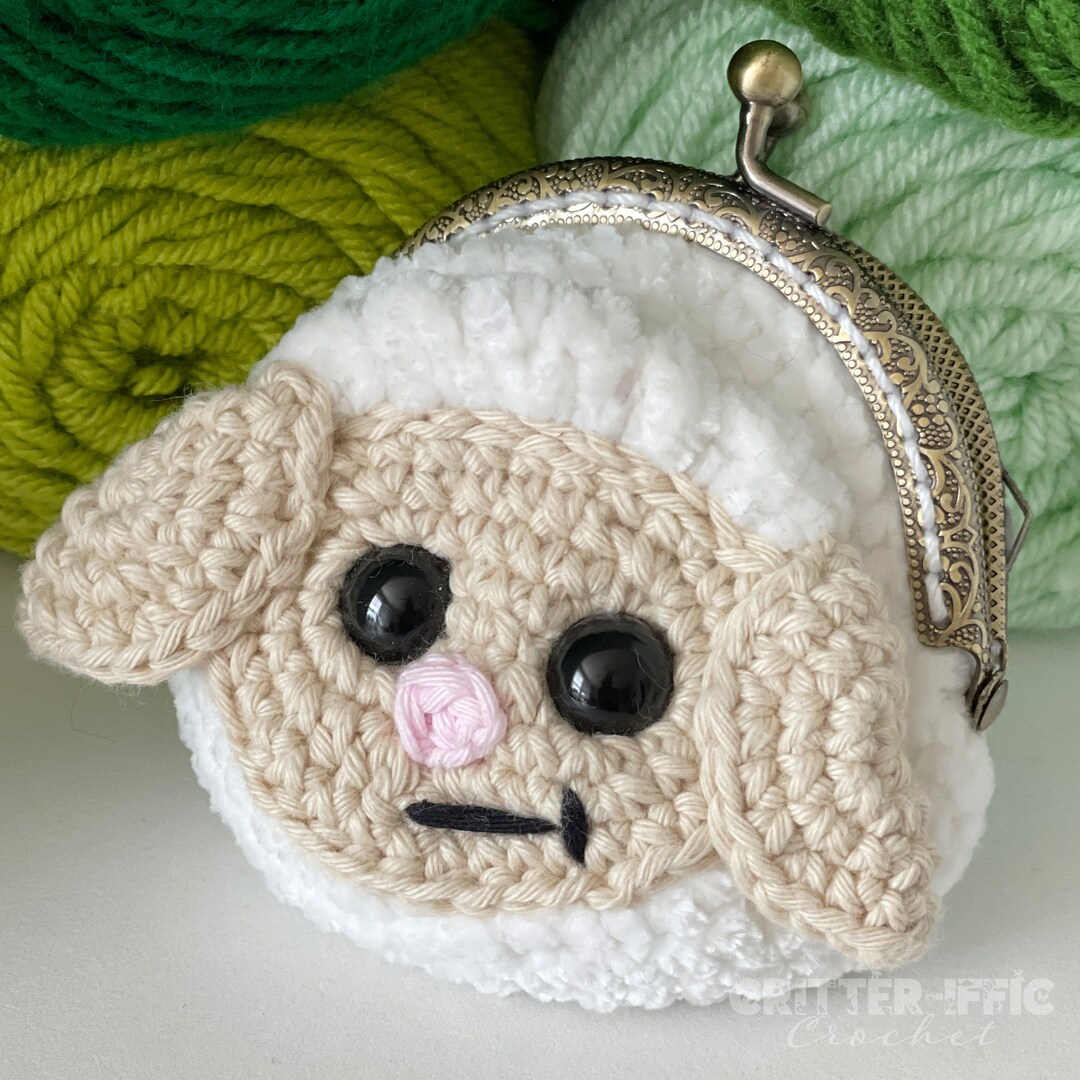 Lamb Coin Purse Crochet Pattern, Ewe Clasped Sheep Change Pouch Money ...