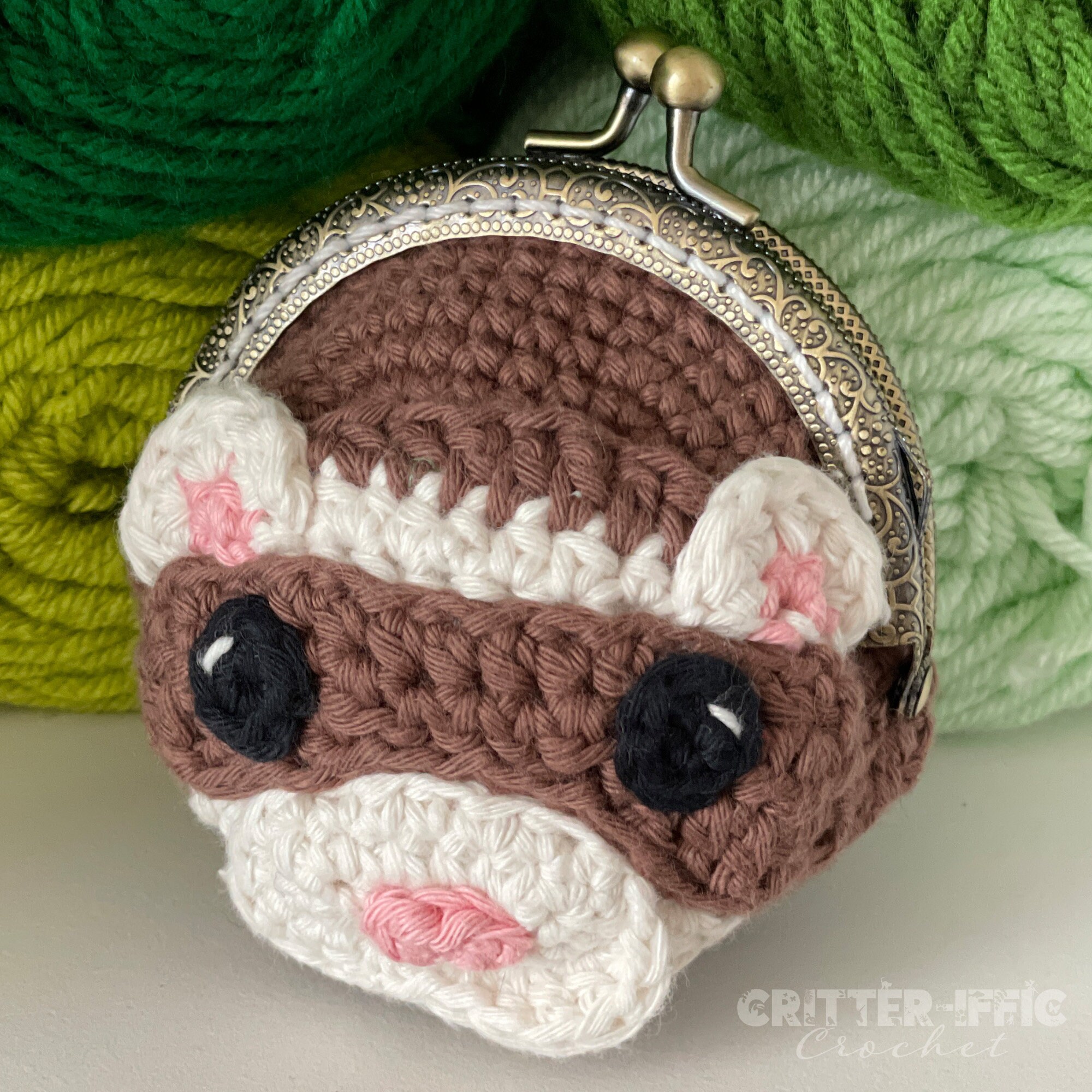 Ferret Coin Purse Crochet Pattern Clasped Animal Change Pouch - Etsy