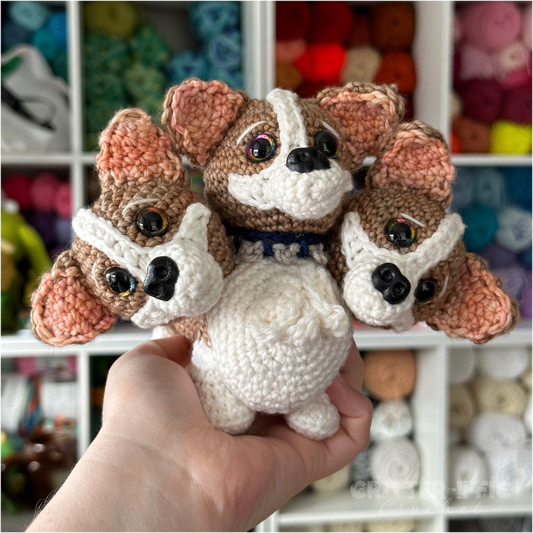 Handcrafted Corgi Cerberus Amigurumi Animal Plush Crocheted - Etsy