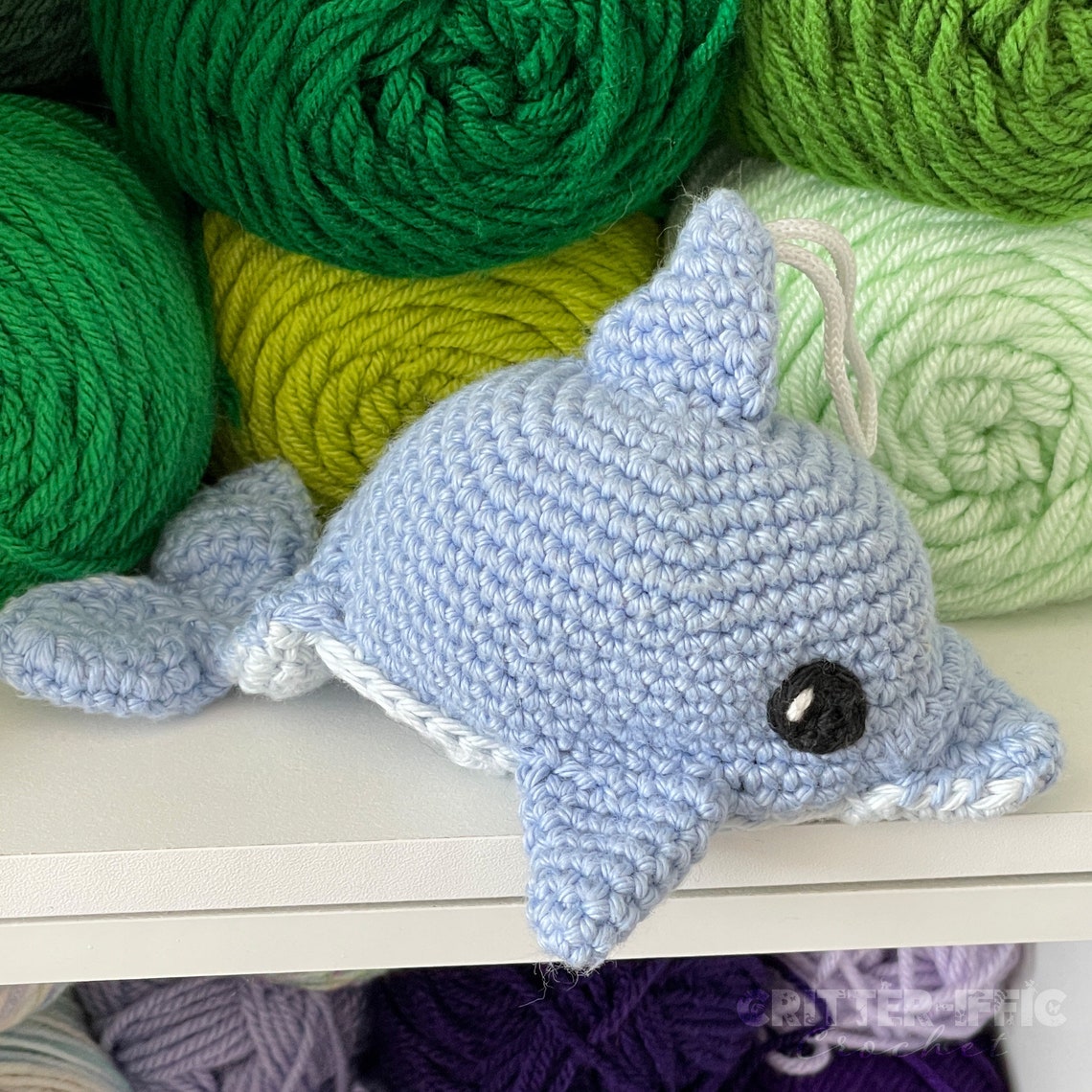 Dolphin Amigurumi Crochet Pattern Daphne the Dolphin Scrubby - Etsy