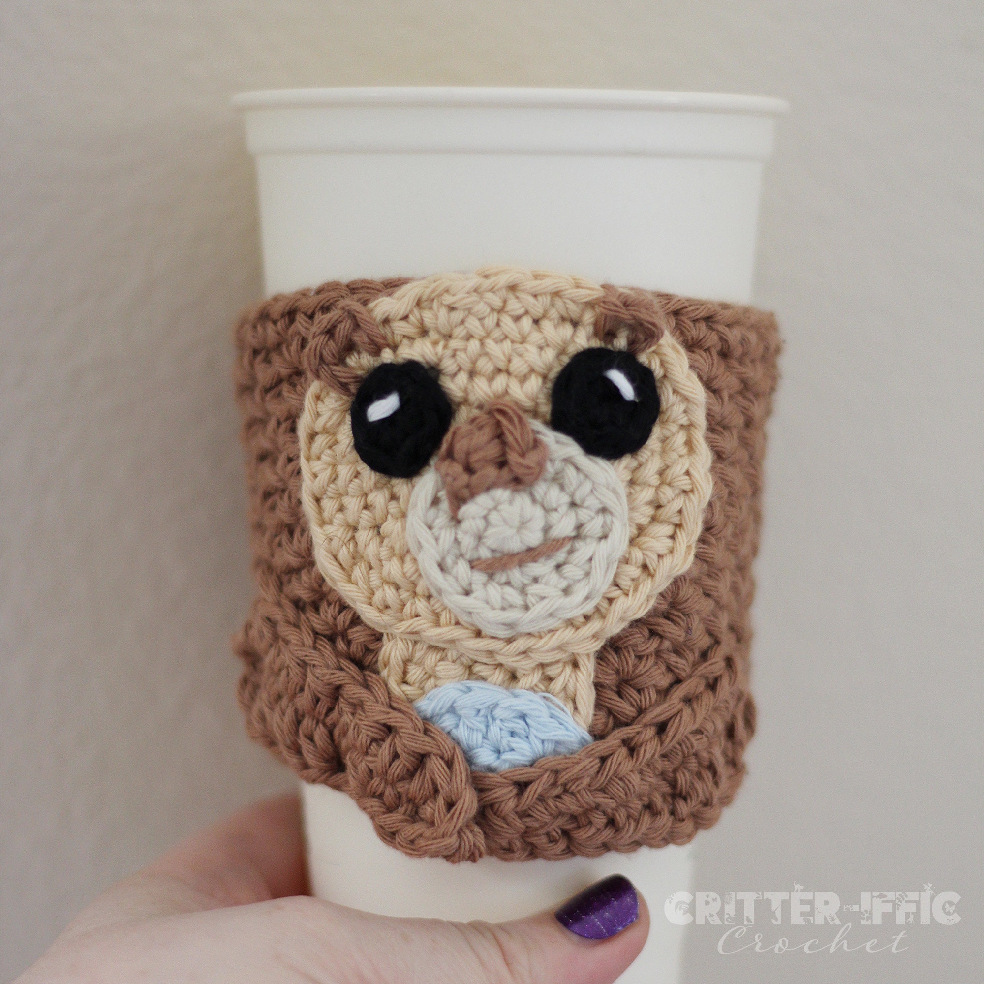 Otter Coffee Mug Cozy Crochet Pattern River Weasel Travel Cup - Etsy