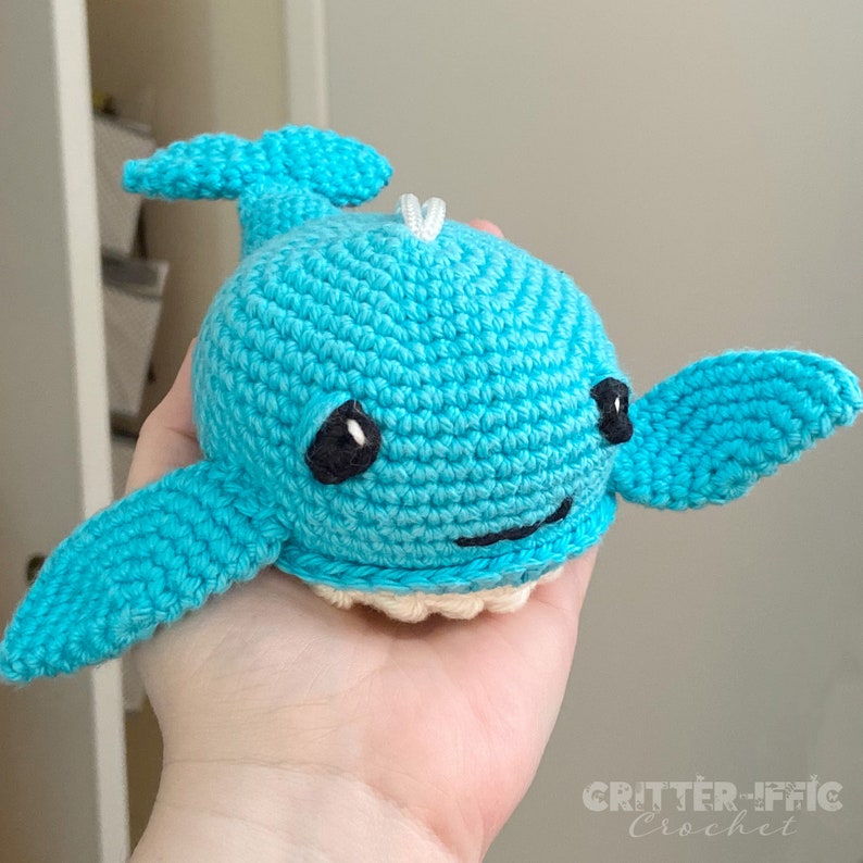 Blue Whale Amigurumi Crochet Pattern: Ocean Animal Bath Scrubby (PDF ...