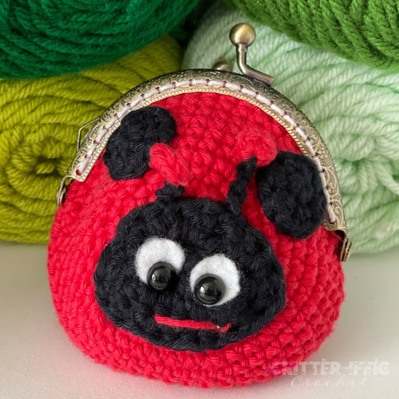 Ladybug Coin Purse Crochet Pattern Clasped Ladybird Beetle - Etsy