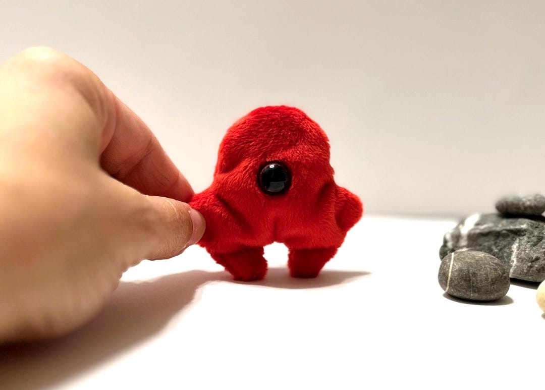 Pocket Monster Plush Toy: Red Worry Pet, Sensory Fidget - Etsy