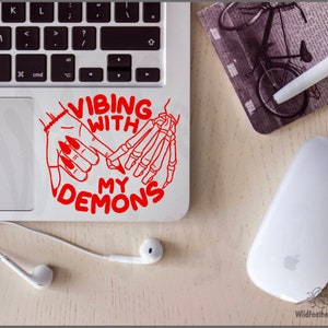 Vibing With My Demons Vinyl Decal Sticker for Cups and Car Windows ...