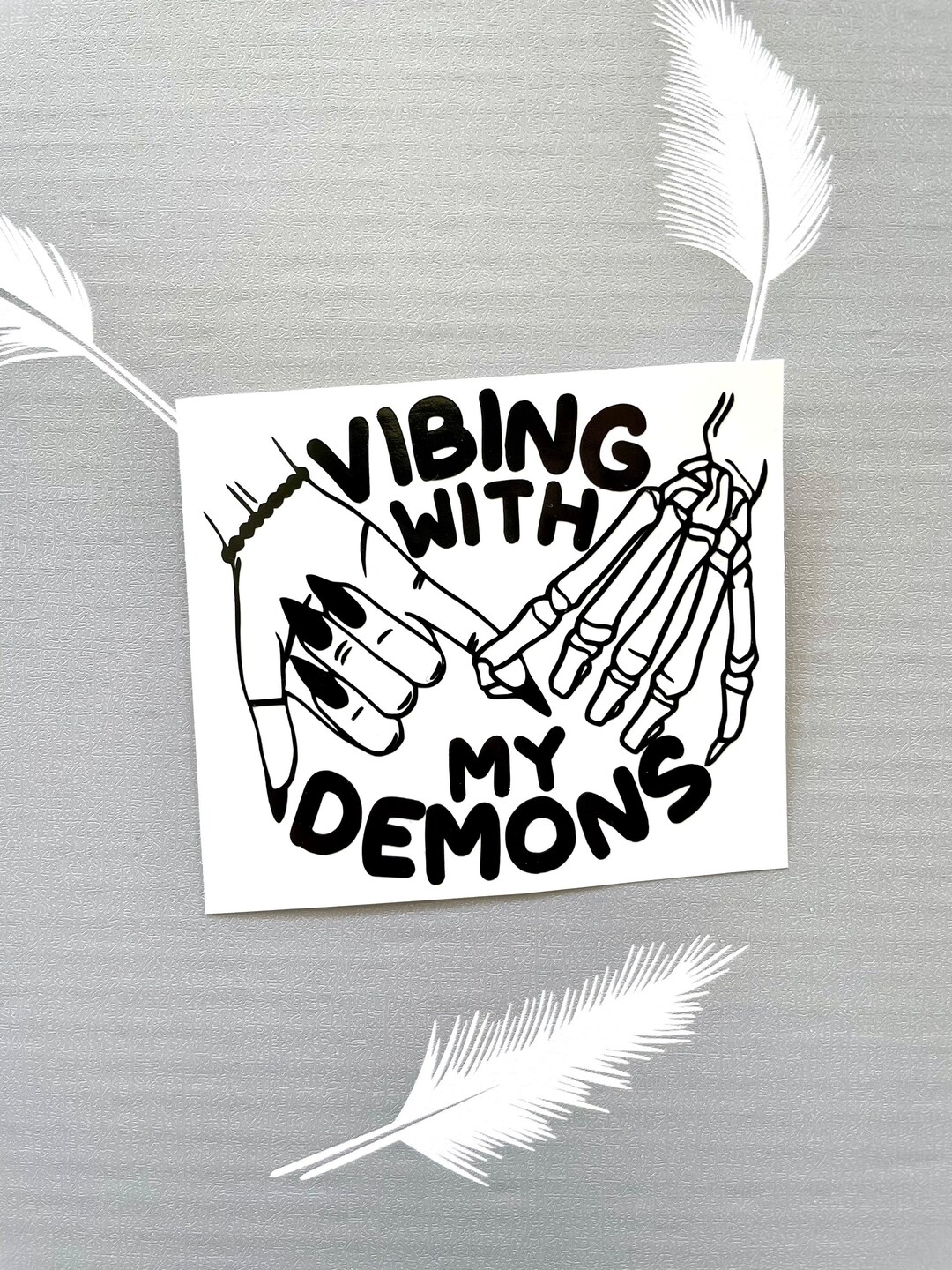 Vibing With My Demons Vinyl Decal Sticker for Cups and Car Windows ...