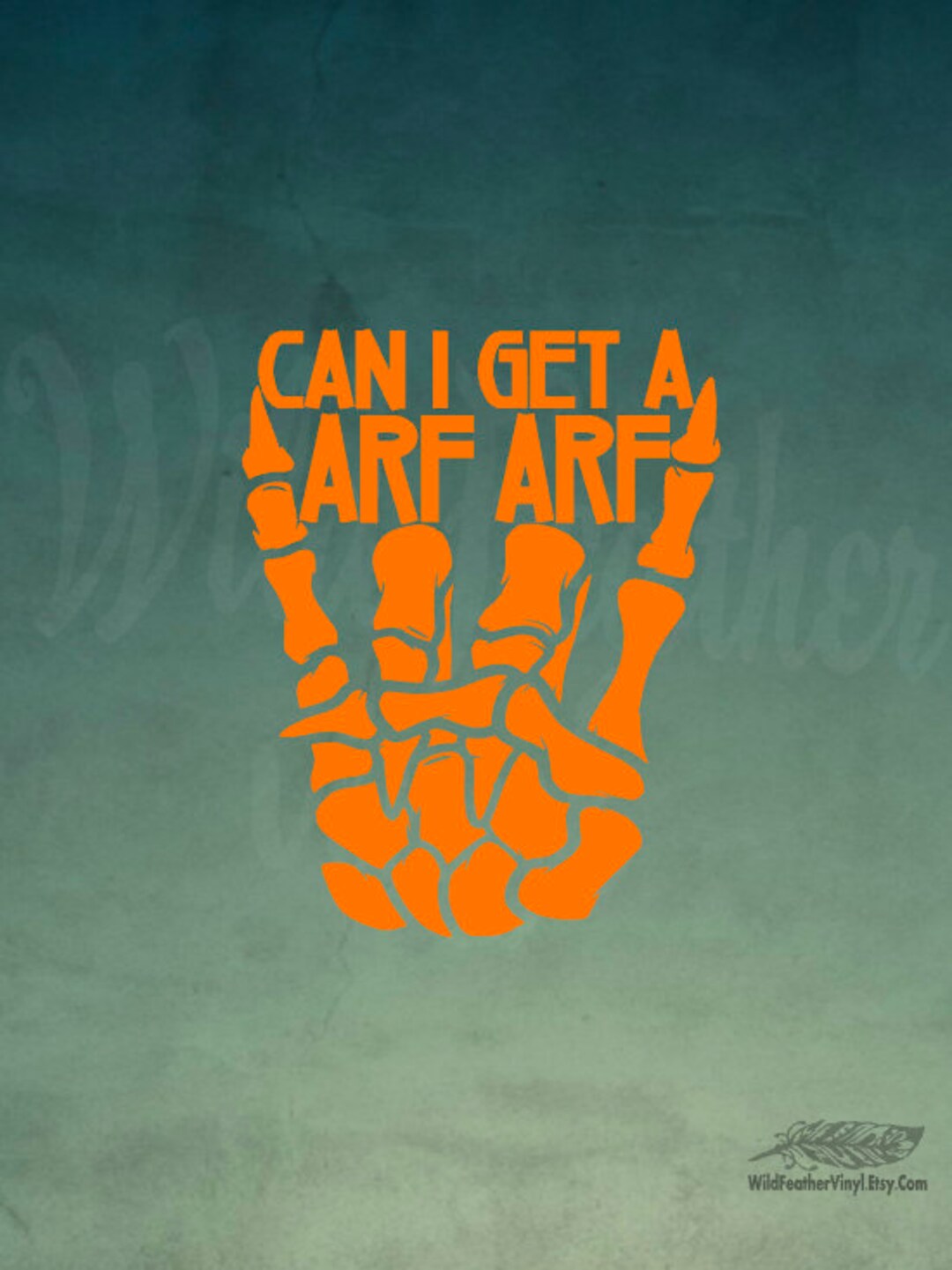 Can I Get a Arf Arf Skeleton Rocker Hand Vinyl Decal Sticker - Etsy