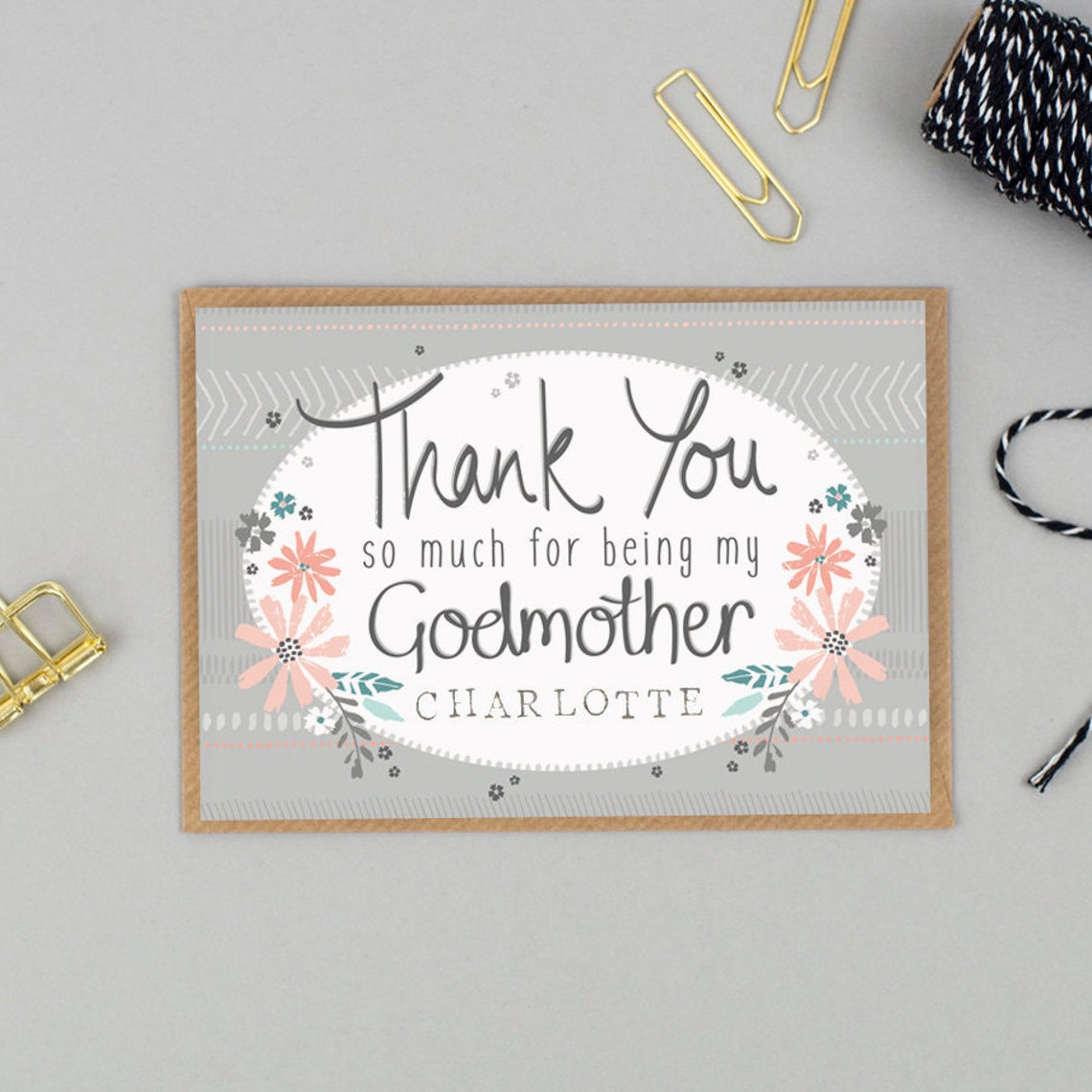 Personalised Thank You For Being My Godmother Card Free Uk Etsy