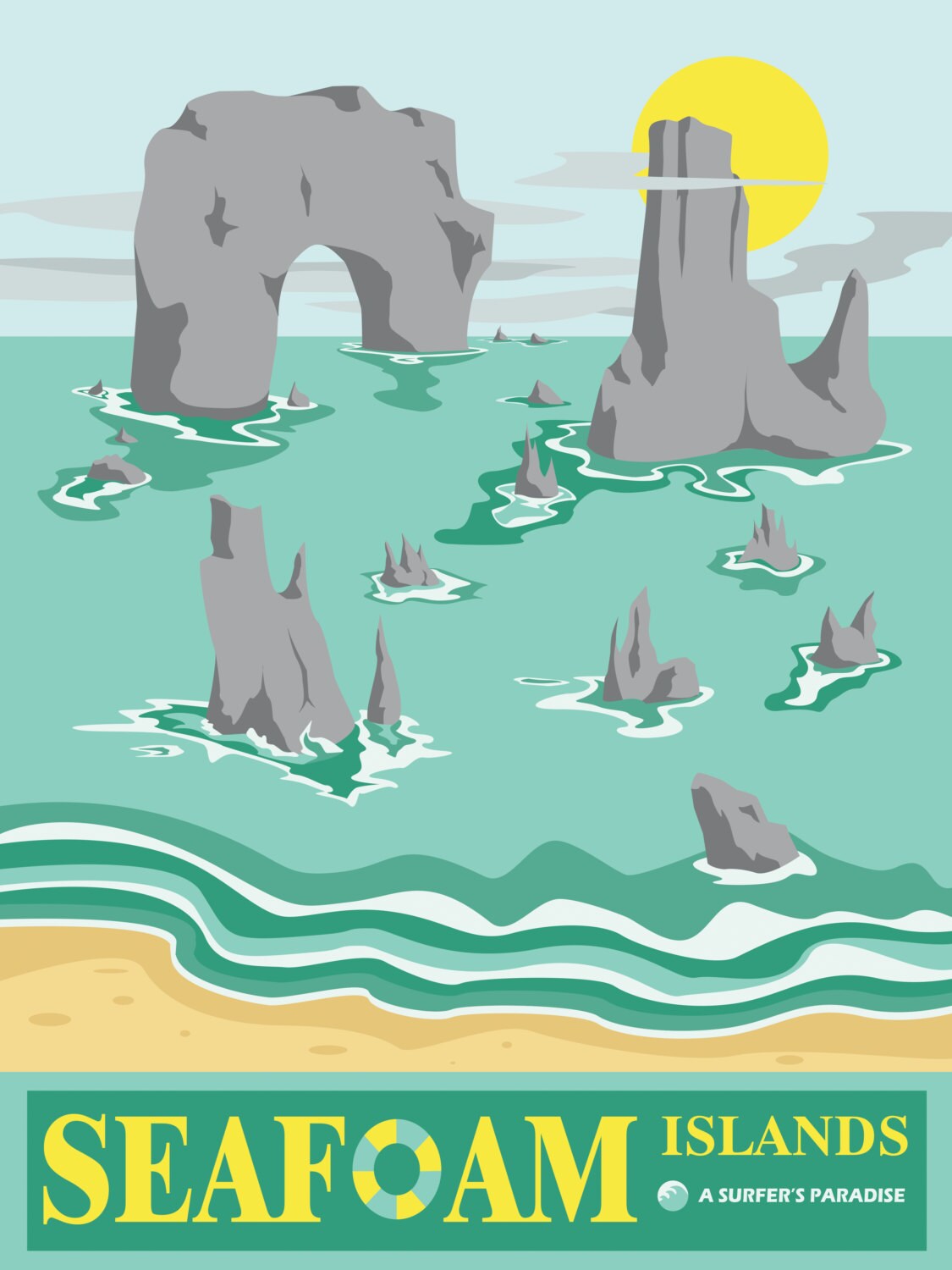Pokemon Travel Poster Seafoam Islands - Etsy
