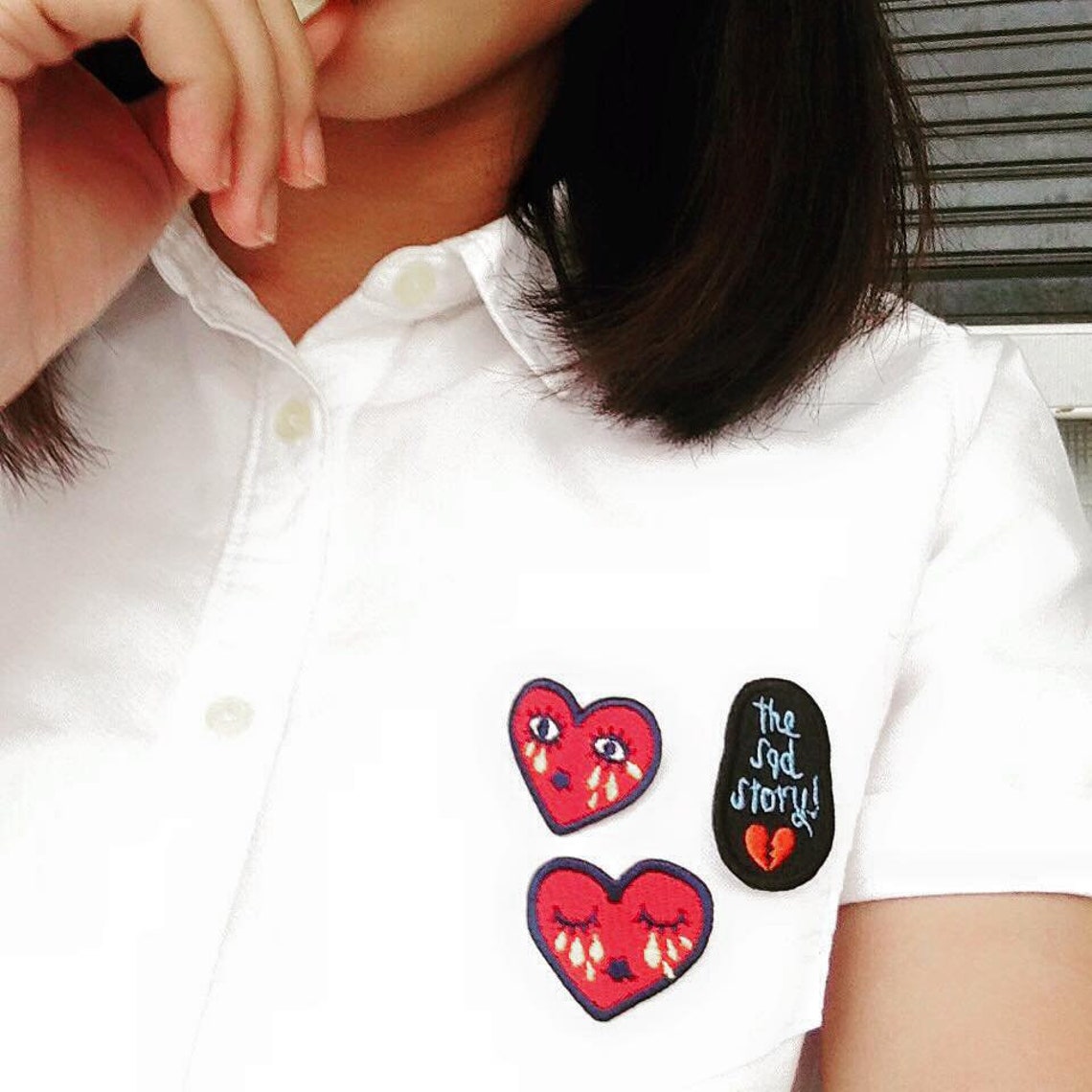 Sad Story Patches Collection/ Tear Heart Melts Im Ok / Iron on - Etsy