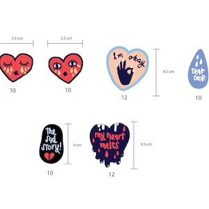 Sad Story Patches Collection/ Tear Heart Melts Im Ok / Iron on Patch - Etsy