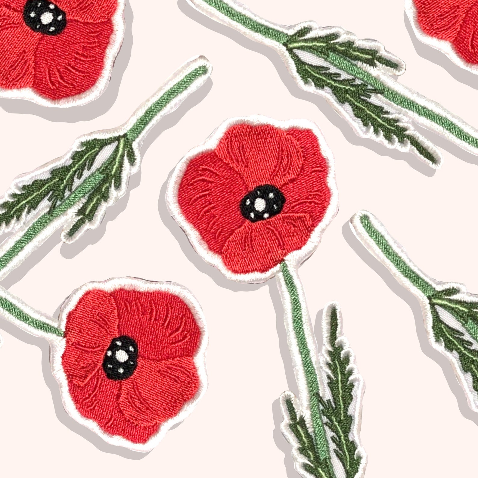 Poppy Flower Red Redamancy / Iron on Patch / Patches | Etsy