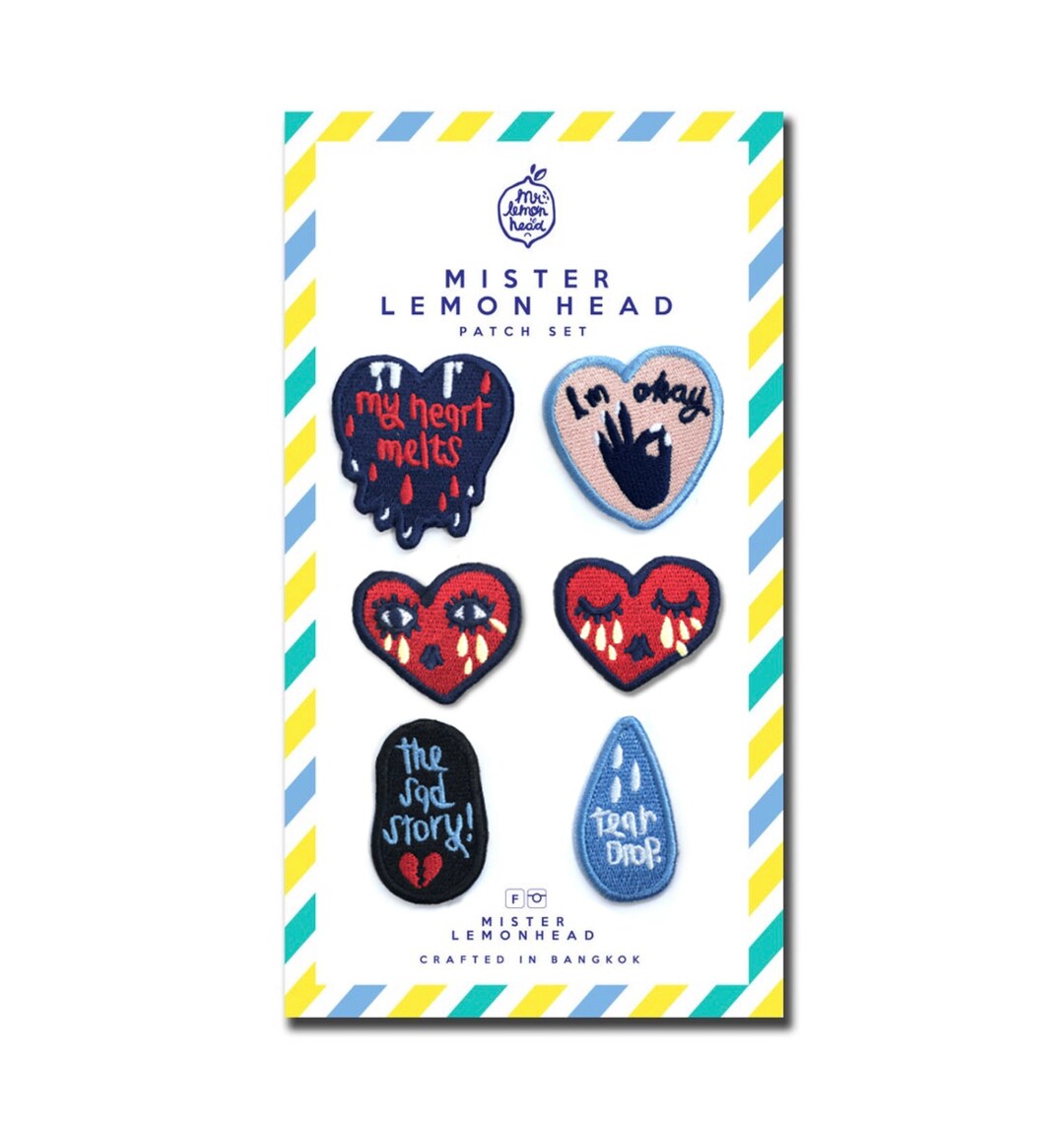 Sad Story Patches Collection/ Tear Heart Melts Im Ok / Iron on Patch - Etsy