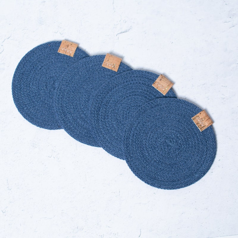 Blue Coaster Set - Etsy