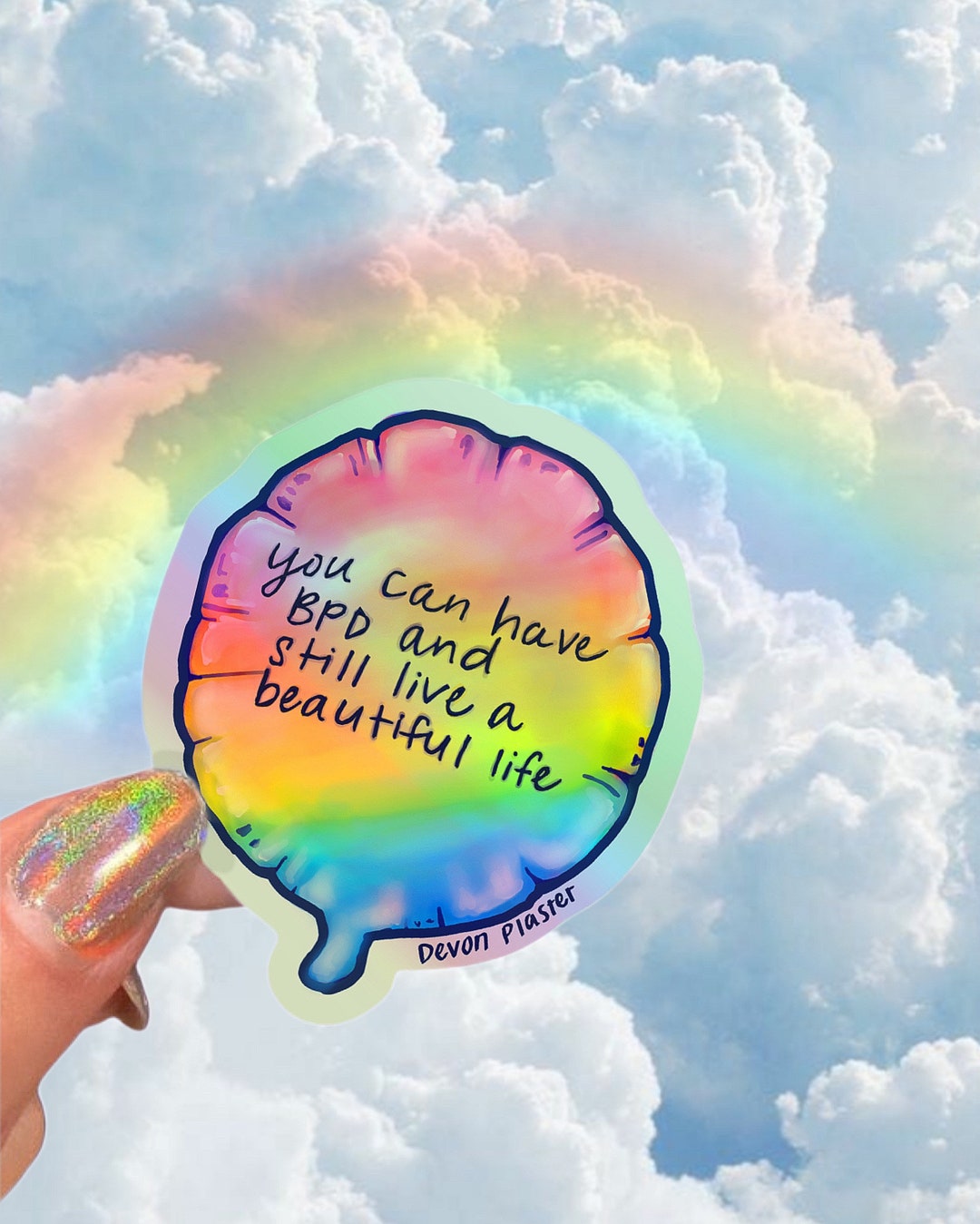 BPD Beautiful Life Holo Balloon Sticker - Etsy