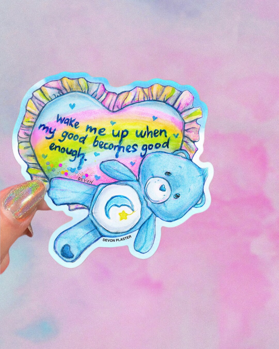 Bad Luck BPD “unlucky Care Bear” Sticker - Etsy