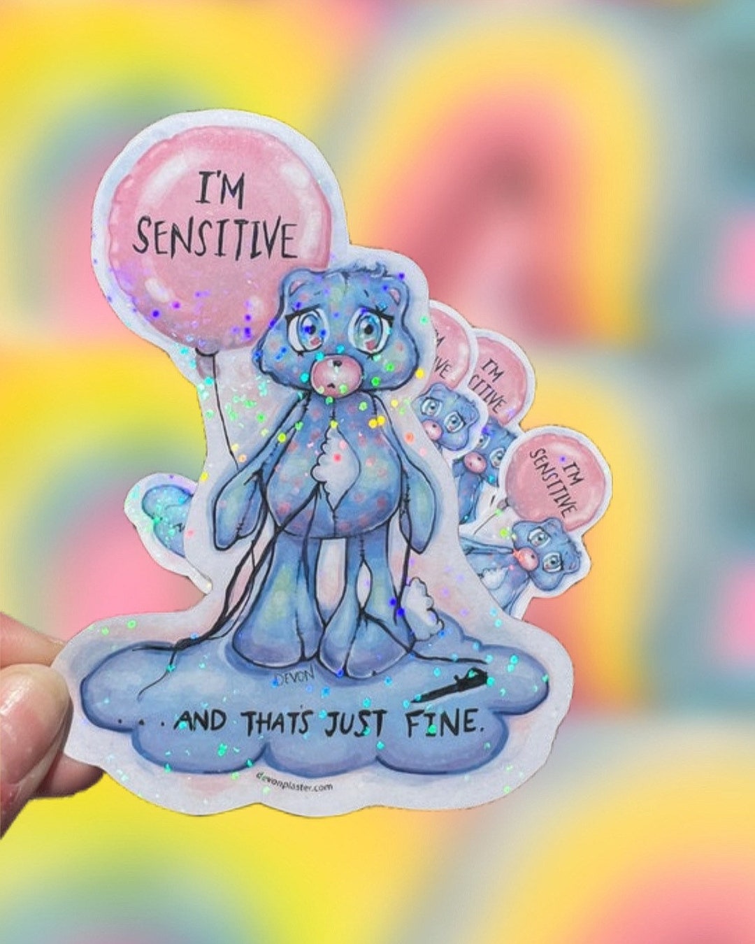 Borderline (BPD) Bear “i’m Sensitive” Sticker - Etsy