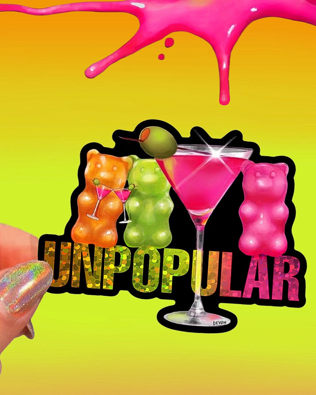 The UNPOPULAR Gummy Bear Sticker - Etsy