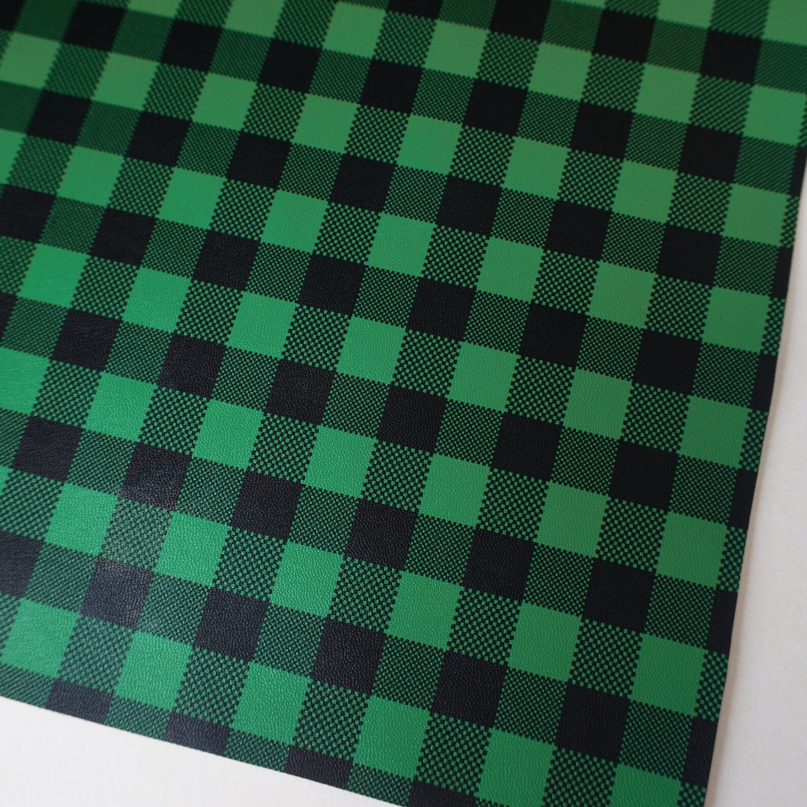 Small Green Buffalo Plaid Faux Leather | Etsy