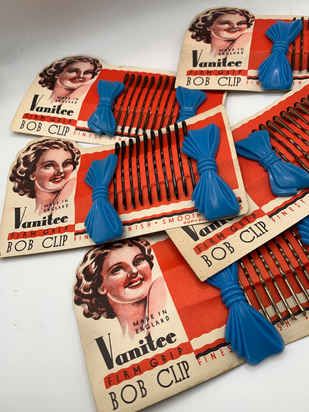 Job Lot X 10 Packs Vintage 1950s Blue Mini Bow Hair Clip and - Etsy UK