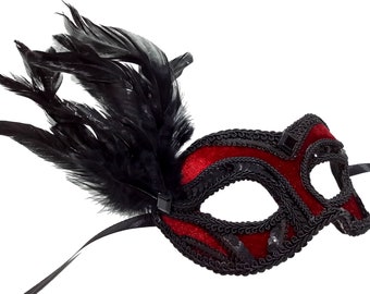 Abstract Phantom Mask Red and Black Masquerade Mask - Etsy