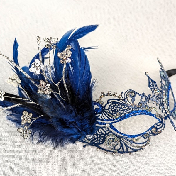 Blue Masquerade Mask - Etsy