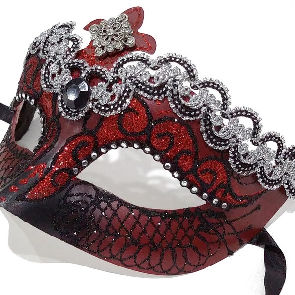 Red Masquerade Mask - Etsy
