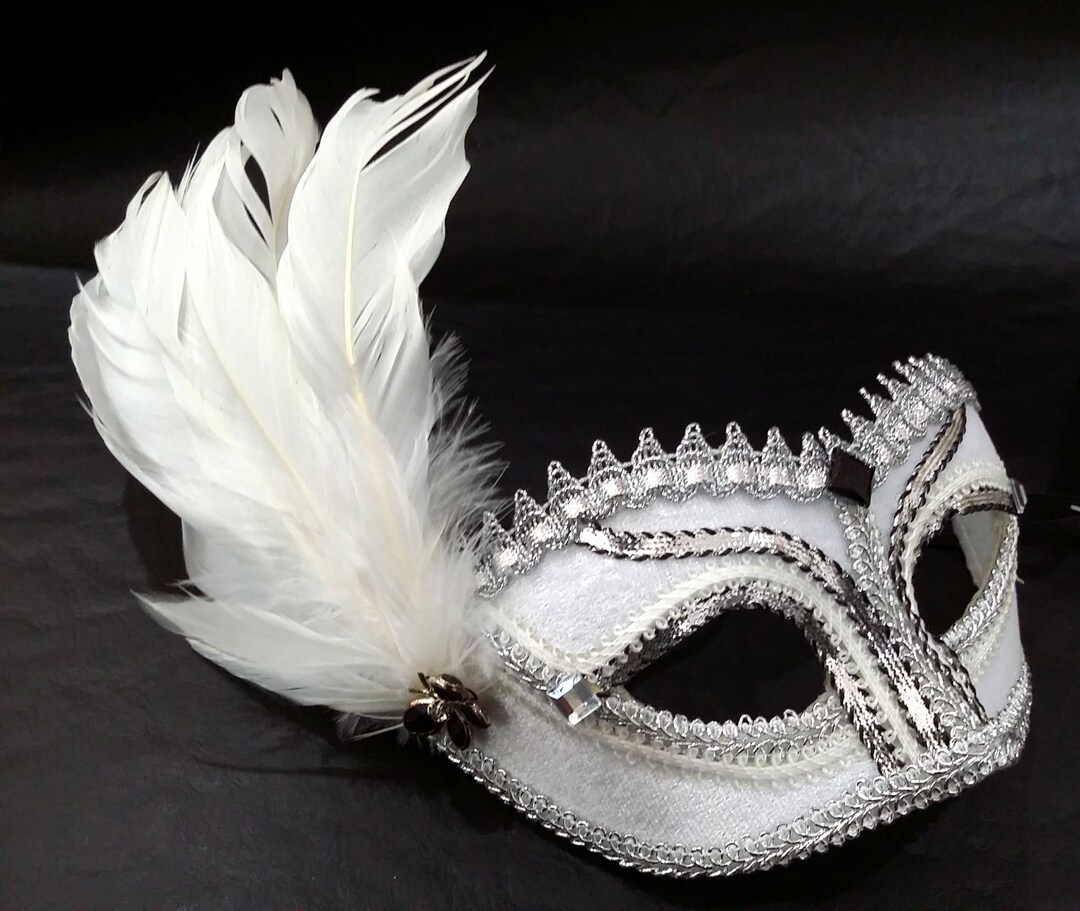 White & Silver Dove Masquerade Mask Costume Party Eyemask - Etsy