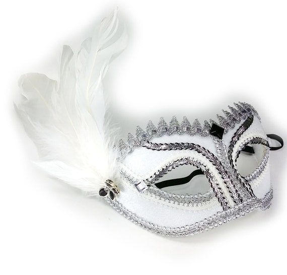 White & Silver Dove Masquerade Mask Costume Party Eyemask - Etsy
