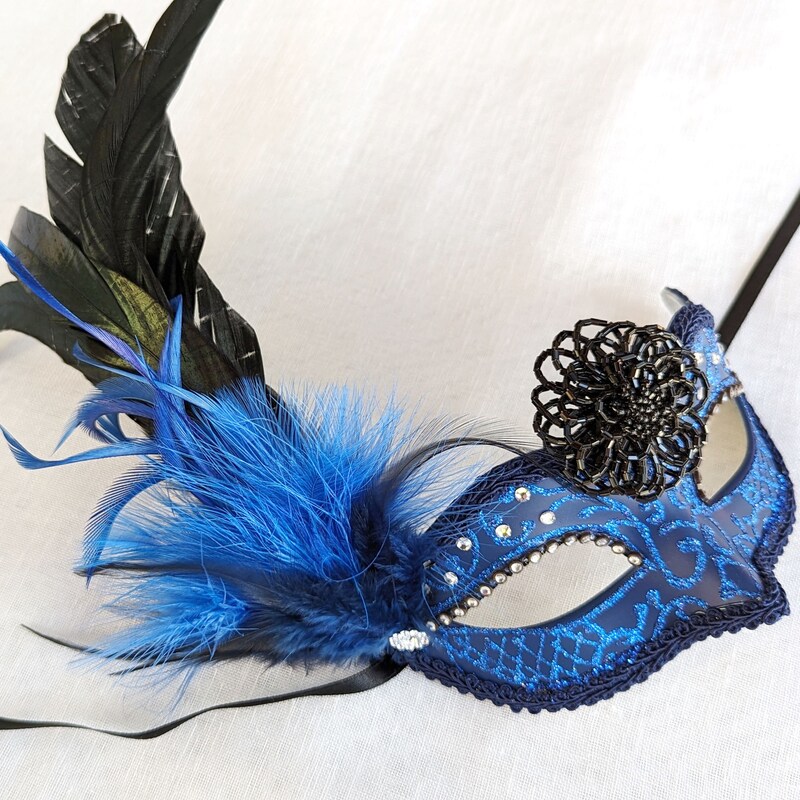 Blue Masquerade Mask - Etsy