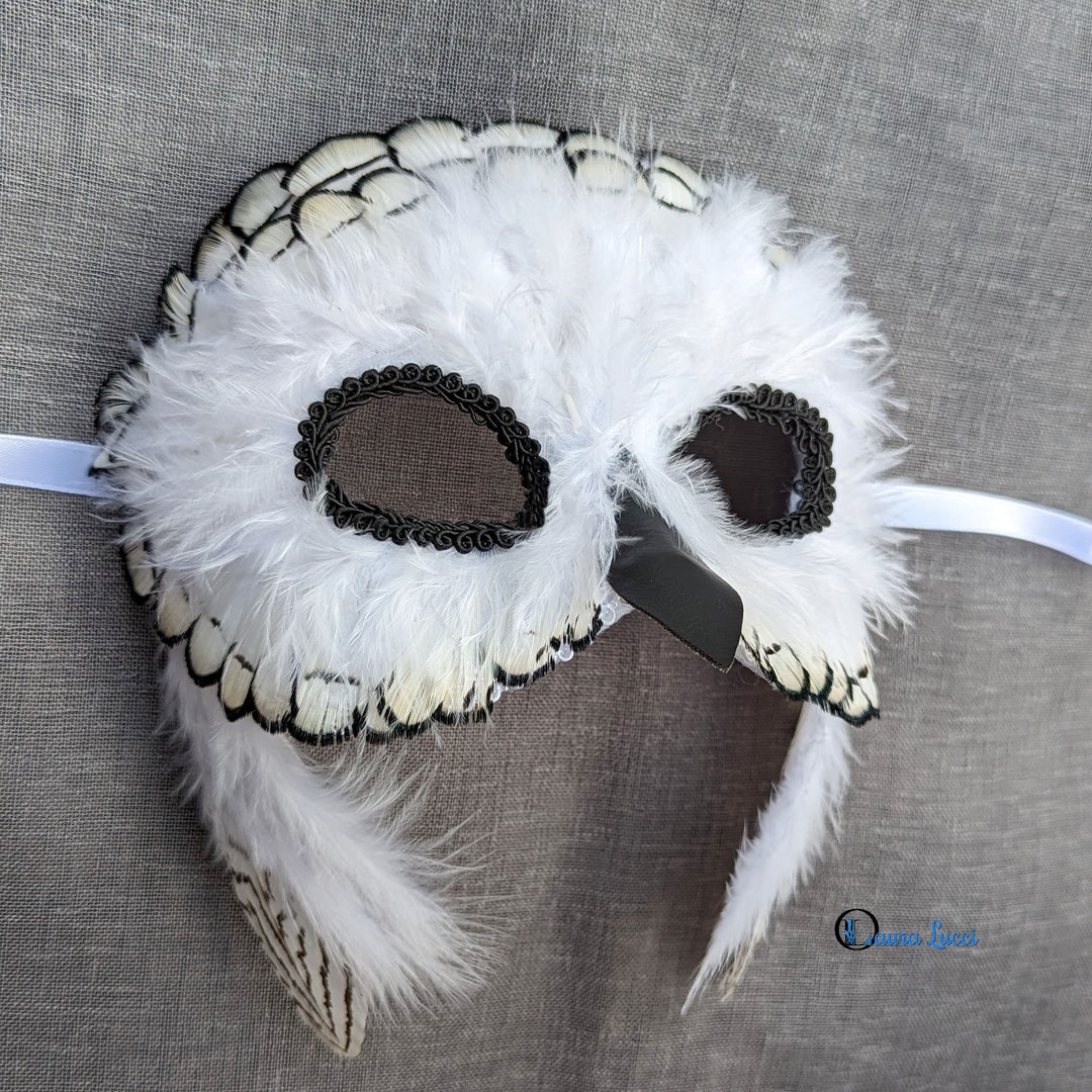 Snowy Owl Masquerade Mask White Bird Costume Party Eyemask Venetian ...
